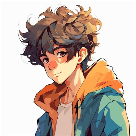 Jovem Desenho De Ilustração Vetorial De Personagem De Estilo Anime