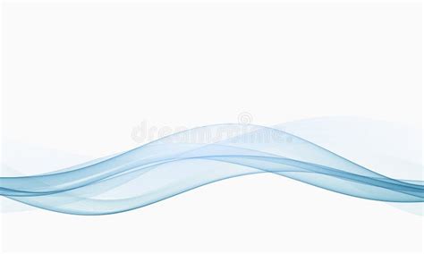 Abstract Blue Waves Flowing Smoothly Across A White Background Creating A Sense Of Motion And