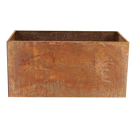 Fallen Fruits Low Rectangular Rust Planter Dunelm