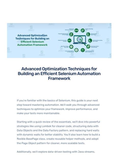 Advanced Techniques To Build An Efficient Selenium Framework Pdf