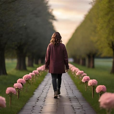 premium photo a person walking along a path symbolic of personal growth ai