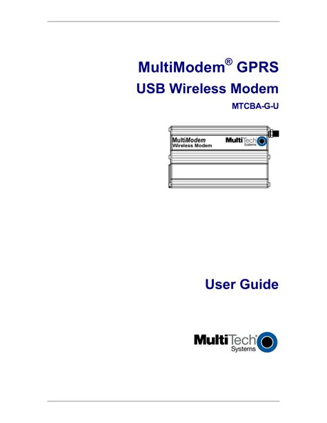 Download Free Pdf For Multi Tech Multimodem Mtcba G U F1 Wireles Modem Other Manual