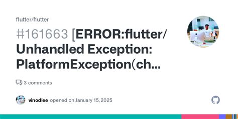 Errorflutterruntimedartvminitializercc40 Unhandled Exception Platformexception