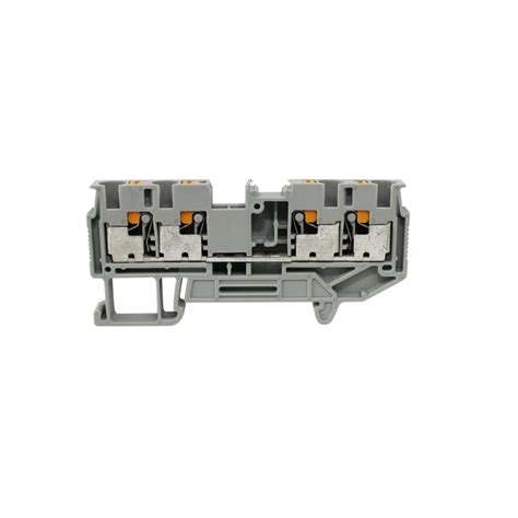 Borne Push In 4mm 4 Vias Cinza Frontal Bp4 F4c Metaltex Metaltex Bornes Trilho Tipo Sak