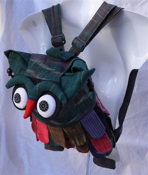 Thai Owl Backpack Bag Patchwork Owl Backpack By Ethnicthaibags 15 99