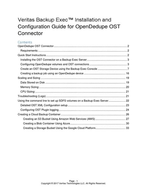 veritas backup exec™ installation and configuration guide for