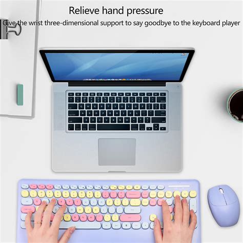 2 4ghz Keyboard Mouse Combo Wireless Round Keycap Keyboard Mouse Set Compatible With Laptop