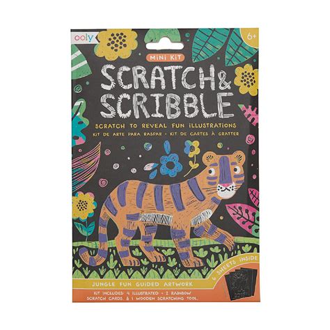 Ooly Mini Scratch And Scribble Art Kit Jungle Fun 7 Pc Set Oriental Trading