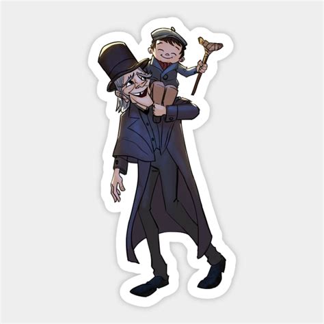 Ebenezer Scrooge And Tiny Tim A Christmas Carol Sticker Teepublic