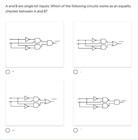 A And B Are Single Bit Inputs Which Of The Following
