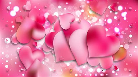 핑크와 베이지 색 하트 바탕 화면 배경 이미지 Ai Eps Uidownload