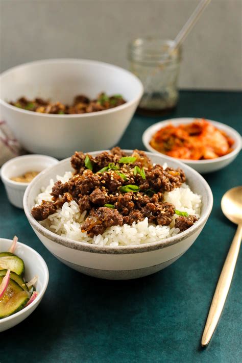 Ground Beef Bulgogi Bowls Easy Korean Recipe