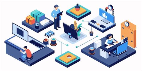 Premium Vector A Graphic Of A Computer Screen Showing A Man Working