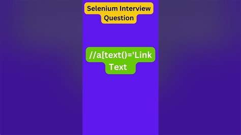 Selenium Interview Question What Is The Syntax For Linktext Xpath Locator Interview Youtube