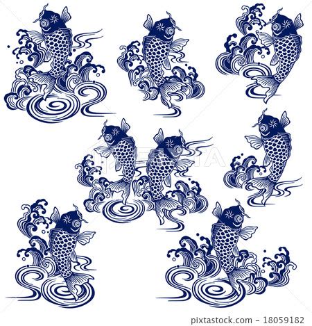 日本鯉魚 插圖素材 18059182 PIXTA圖庫