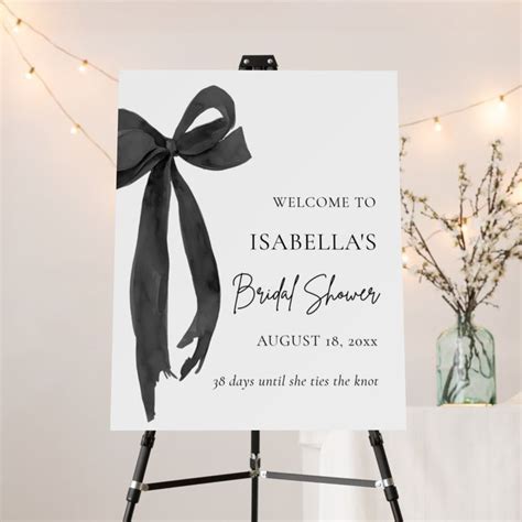 Bow Shes Tying The Knot Bridal Shower Welcome Foam Board Zazzle Bridal Shower White Bridal