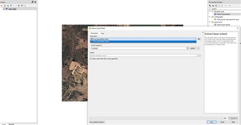 Processing Extract Layer Extent As Batch Process Does Not Recognize Open Raster Layers