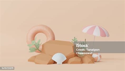 3d 연단은 여름 개념으로 제품 프레젠테이션을 의미합니다 화장품 광고를위한 받침대 플랫폼 0명에 대한 스톡 사진 및 기타 이미지 Istock