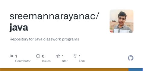 Github Sreemannarayanac Java Repository For Java Classwork Programs