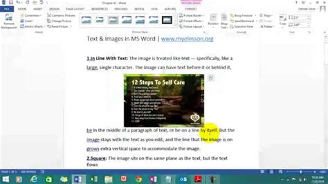 Mix Image And Text In Ms Word Learn Excel Course Ms Word Course And Ms Excel Course Myelesson