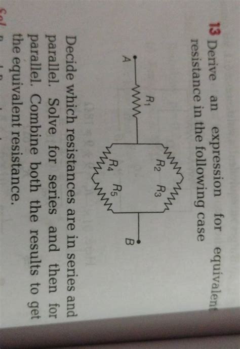 13 Derive An Expression For Equivalent Resistance In The Following Case D