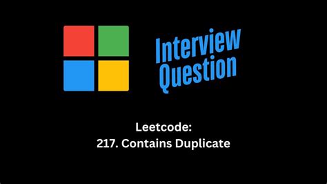leetcode 217 contains duplicate youtube