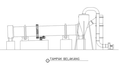 Incinerator Machine Back View 2d Dwg Cad File Drawing