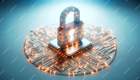 Premium Ai Image Cyber Security Concept With A Lock On A Circuit Board Generative Ai