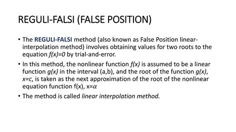 False Position Methodpptx Physics Science