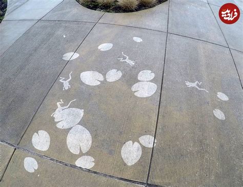 نقاشی‌های خلاقانه‌ای که فقط زیر باران دیده می‌شوند