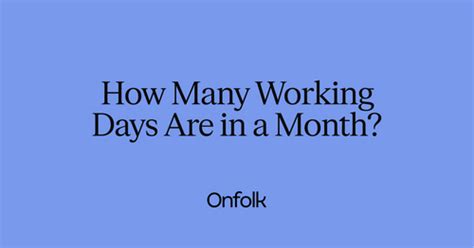 How Many Working Days Are In A Month On Average Onfolk Payroll