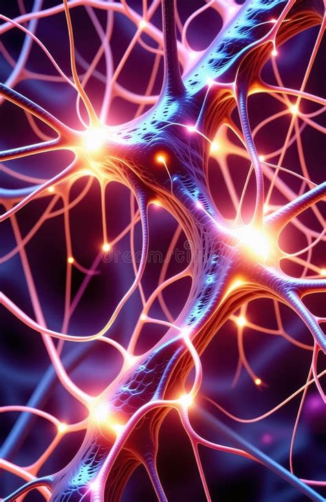 Glowing Neural Network With Vibrant Interconnected Synapses Ai Generation Stock Image Image