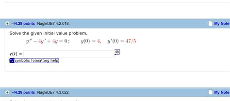 Solved Solve The Given Intial Value Porblem Y 4y4y 0