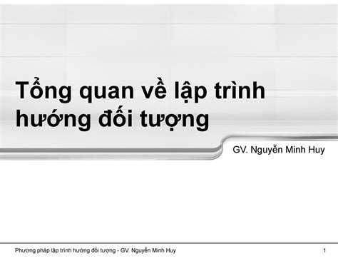 OOP Introduction to Object Oriented Programming mạng máy tính Trường Đại học Khoa học Tự