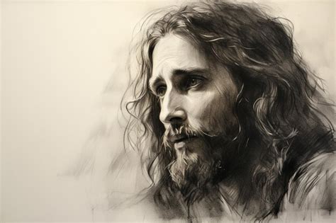 Premium Ai Image Charcoal Of Jesus Christ
