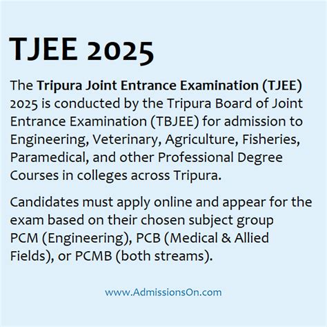 Tjee 2025 Eligibility Exam Fee Admissionson