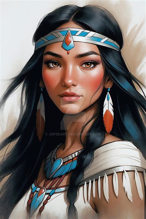 Pocahontas Portrait By Jsp3dart On Deviantart