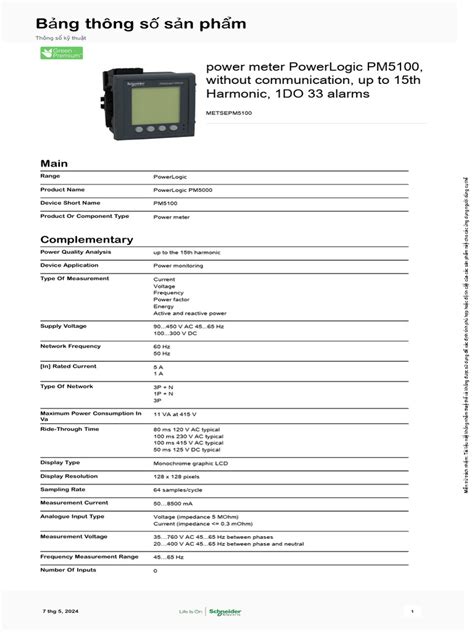 schneider electric powerlogic pm5000 power meters metsepm5100 pdf