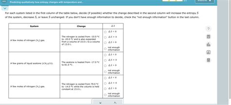 Solved For Each System Listed In The First Column Of The