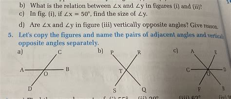 B What Is The Relation Between ∠x And ∠y In Figures I And Ii C In