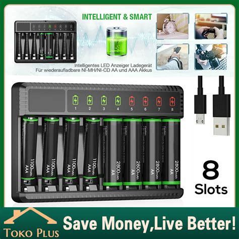 Jual Fast Charger Baterai Slot For Aa Aaa Sc C D Intelligent Type C Micro Usb Charger