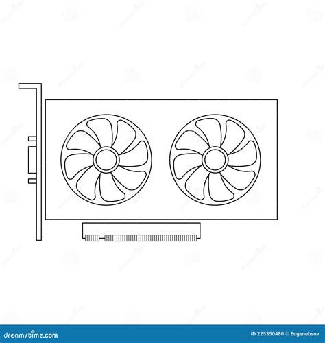 Simple Illustration Of Graphics Card Gpu Personal Computer Component