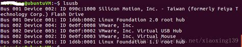 ubuntu虚拟机fdisk l 无法识别u盘 在ubunu虚拟机中插入u盘 其文件系统为fat32 用 lsusb 命令可以显示u盘已经