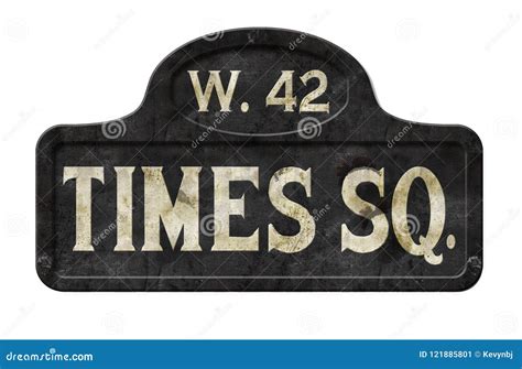 New York City Times Square Street Sign Antique Old Vintage Stock Image