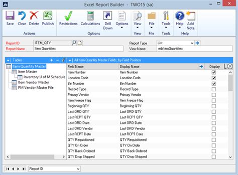 Item Quantities Smartlist Builder Template Eone Solutions