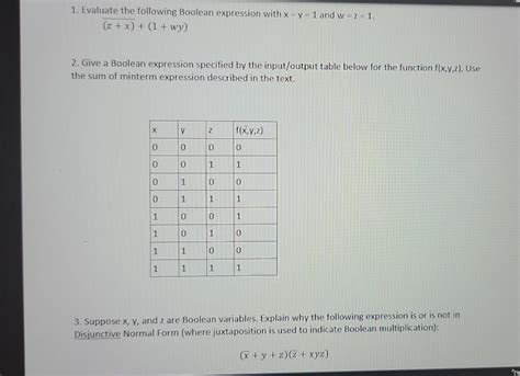 Solved Evaluate The Following Boolean Expression With Chegg Com