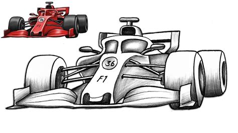 Easy Formula 1 Race Car Drawing Beginner Pencil Tutorial F1 Front