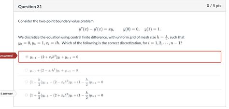 Solved Consider The Two Point Boundary Value Problem