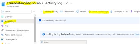 export azure monitor directory activity logs to log analytics