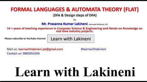 formal languages and automata theory flat dfa and design steps of dfa part 4 jntuk jntuh jntua